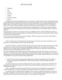 Great Gatsby Analysis - Docsity
