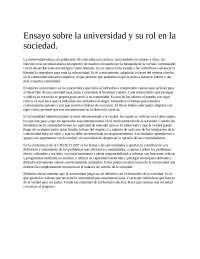 Ensayo sobre la univerdad - Docsity