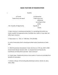 BASIC RESERVATION SYSTEM IN INDIA - Docsity