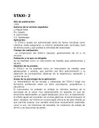 Prueba STAXI-2 para adolescentes y adultos - Docsity