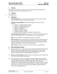 Manual Handling - SOP - Docsity