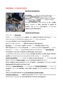 INFERNO CANTO XXXIV (34) - DANTE ALIGHIERI - DIVINA COMMEDIA - Docsity