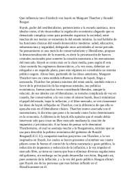 La influencia de Hayek en Thatcher y Reagan - Docsity