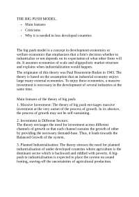 The Big Push Model by Paul Rosenstein-Rodan - Docsity