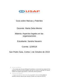 Ley de Marcas y patentes en Honduras - Docsity