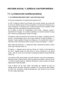 TEMA 1 I 2 HISTÒRIA: CONSTITUCIONALISME I LA CODIFICACIÓ - Docsity