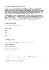 La durezza totale dell'acqua - Docsity