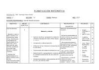 PLANIFICACIÓN PARA MATEMÁTICAS 3° AÑO | Apuntes de Matemáticas - Docsity