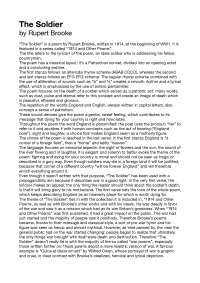 The Soldier, by Rupert Brooke - Docsity