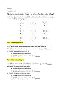 Ejercicios cargas formales | Ejercicios de Química | Docsity