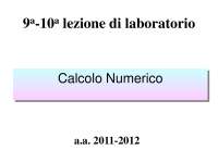 Slide di calcolo numerico - Docsity