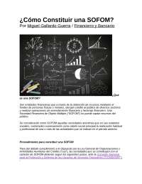 Como constituir una sofom - Docsity