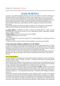Riassunti della Gaia Scienza e Critica della Facoltà di Giudizio - Docsity