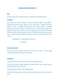 The Michelson Interferometer - Lab Experiment 4 | PHYS 375 - Docsity