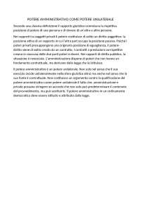 POTERE AMMINISTRATIVO COME POTERE UNILATERALE - Docsity