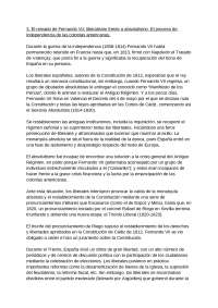 3. El reinado de Fernando VII: liberalismo frente a absolutismo. El proceso de independencia de ...