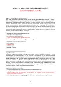 Esempi di domande su comprensione del testo | Esercizi di Italiano ...