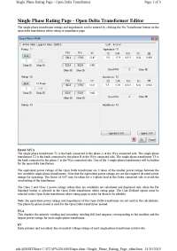 Single phase rating etap | Study Guides, Projects, Research Electronics ...