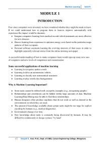Machine Learning module 1 - Docsity