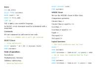 SQL cheat sheet per esame informatica - Docsity