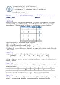 Simulazione esame di Statistica - Docsity