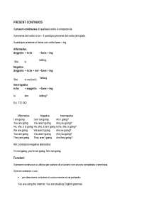 PRESENT CONTINUOS regole - Docsity