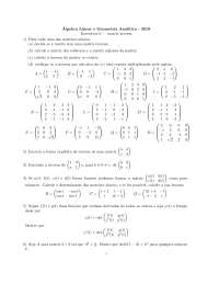 Folhas exercícios álgebra linear - Docsity