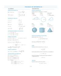 Formulario para derivadas e integrales - Docsity