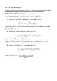 Calcolo della derivata e derivate fondamentali - Docsity