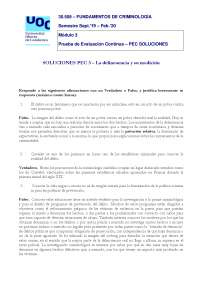 Solucion Pec 3 Fundamentos de la criminologia - Docsity