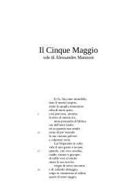 Il cinque maggio di Alessandro Manzoni - Docsity