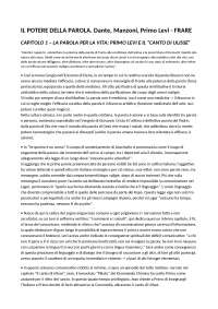 IL POTERE DELLA PAROLA Dante, Manzoni, Primo Levi - Docsity
