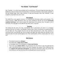 The Ballad - Lord Randal - Docsity