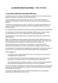 "Le società multiculturali" di Enzo Colombo - Docsity