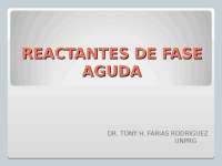 Reactantes de fase aguda | Diapositivas de Clínica Medica | Docsity