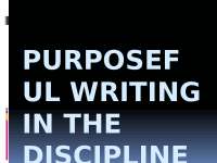 Purposeful writing Purposeful writing - Docsity