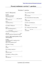Ejercicios Present Continuous - Docsity