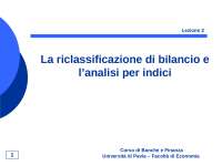 Riclassifica di bilancio analisi per indici - Docsity