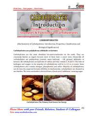 Carbohydrates Introduction - Docsity