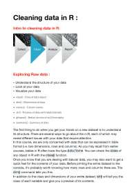 Cleaning data in r language - Docsity