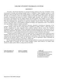 ONLINE STUDENT FEEDBACK SYSTEM - Docsity