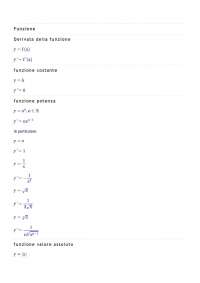 Tavola delle derivate con formule fondamentali - Docsity