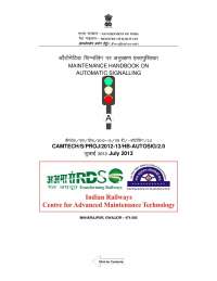 Maintenance handbook on Automatic Signalling - Docsity
