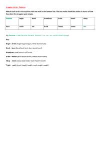 Irregular verbs patterns + Lie-Lay - Docsity