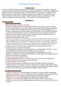 Reinado de los Reyes Católicos | Exámenes selectividad de Historia de España - Docsity