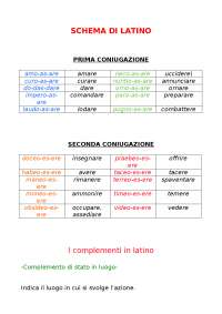 SCHEMA SEMPLICE LATINO CONIUGAZIONI E COMPLEMENTI - Docsity