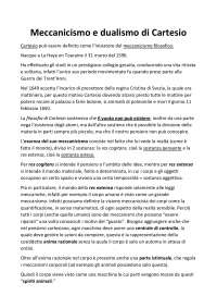Cartesio: meccanicismo e dualismo - Docsity