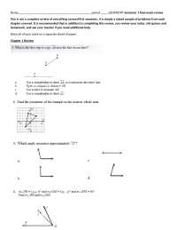 GEOMETRY Semester 1 final exam review - Docsity