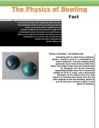The Physics of Bowling - Docsity