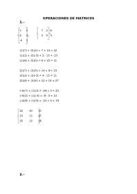 10 OPERACIONES DE MATRICES (CAMPO DE MATEMATICA) - Docsity